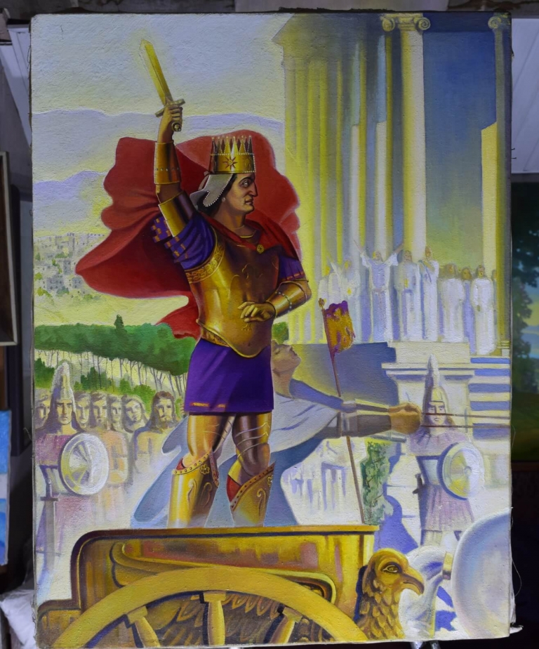 Tigranes the Great’s victory entrance to Tigranakert, by Vahan Garibyan