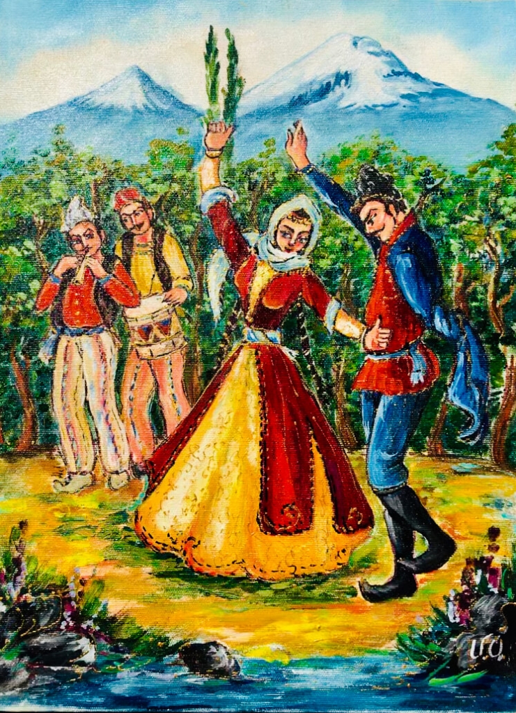 Armenian Dance Artsakh (Karabakh), by Artur Meliqyan ․ Canvas painting․ Armenian Art